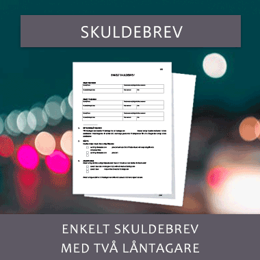Blankett för skuldebrev med två låntagare | JuridiskaBlanketter.se
